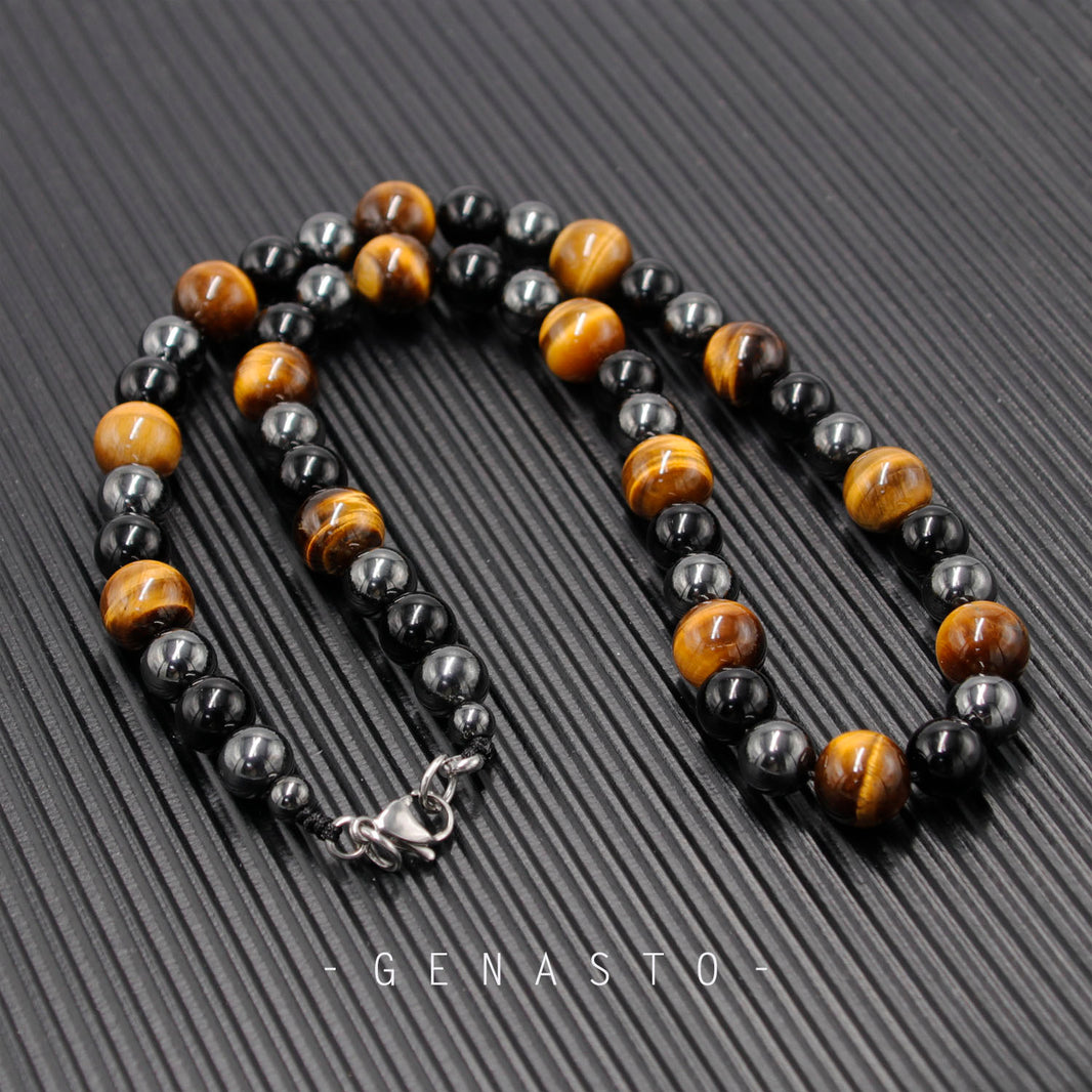 tiger eye stone bracelet and necklace | GENASTO